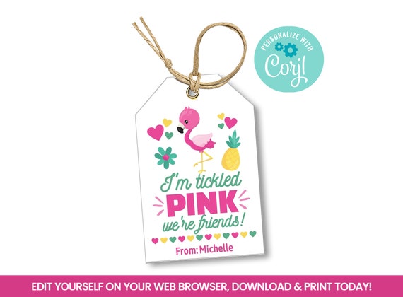 EDITABLE Tropical Flamingo gift tags, Hawaiian treat tags ideas ...