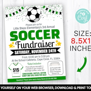 EDITABLE Soccer Fundraiser Flyer Template, Charity Non Profit Event ...