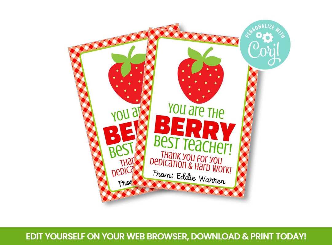 EDITABLE Teacher Appreciation Gift Tag Boss Worker Staff - Etsy