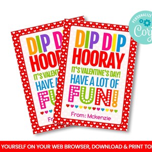 EDITABLE Dip Dip Hooray Rectangle Tags, Fun Treat Tags Ideas, Kid ...