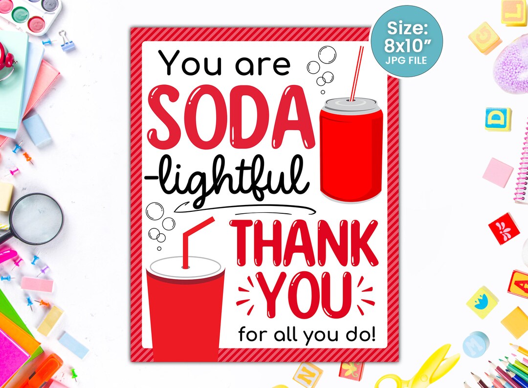 Soda Themed Teacher & Staff Appreciation Week Sign Snacks Table Idea - Etsy