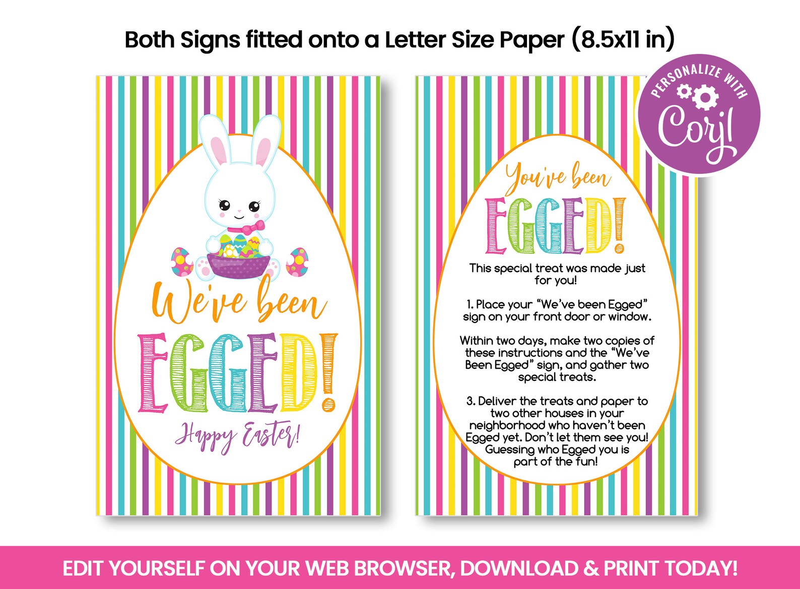 EDITABLE We've Been Egged Sign You've Been Egged | Etsy