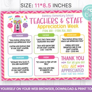 EDITABLE Gumball Machine Teacher Staff Appreciation Flyer, Lollipop ...