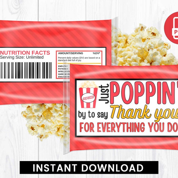 Teacher Appreciation Popcorn - Etsy