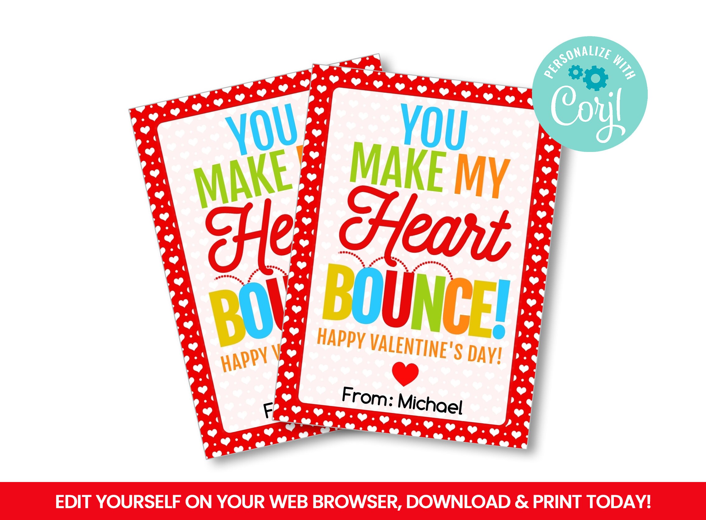 EDITABLE Bouncy Ball Rectangle Tags Bounce Treat Tags Ideas - Etsy