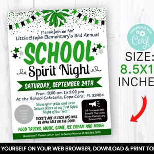 EDITABLE School Spirit Party Flyer Template, Sports, Charity Non Profit ...
