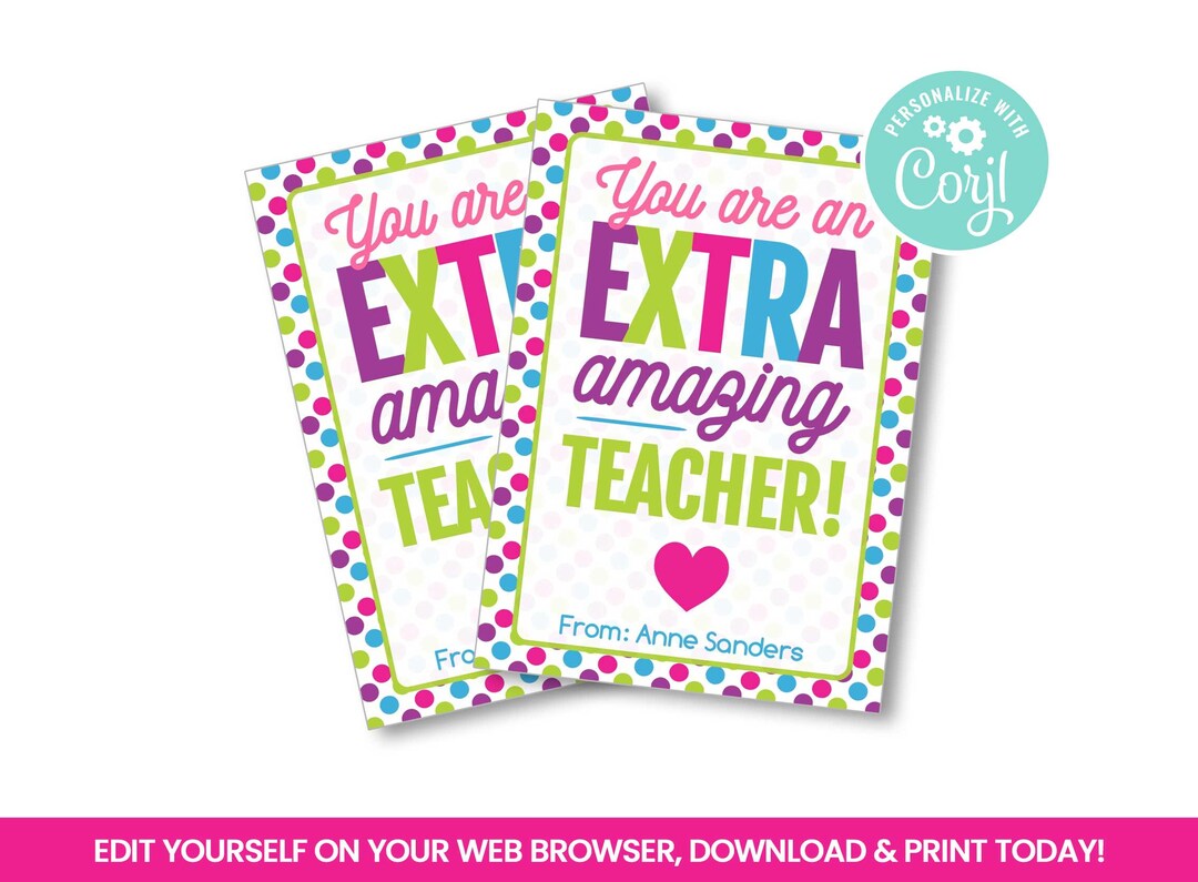 EDITABLE Teacher Appreciation Gift Tag, Boss Worker Staff Corporate ...