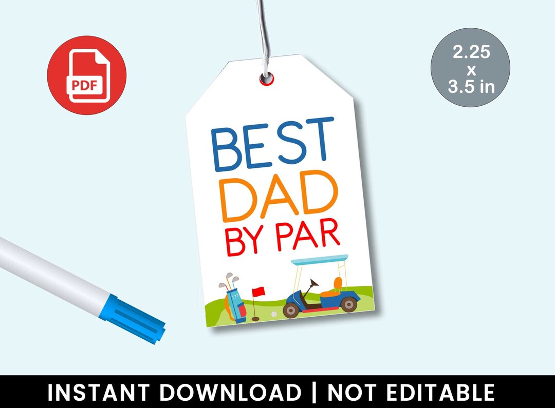 Printable Golf-themed Father's Day Gift Tag Template, Dad Appreciation ...