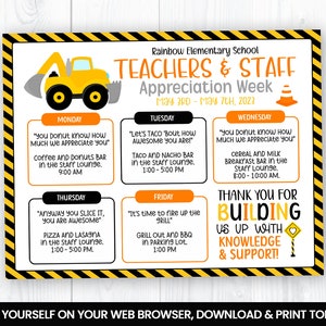 EDITABLE Construction Teacher & Staff Appreciation Flyer, Building ...