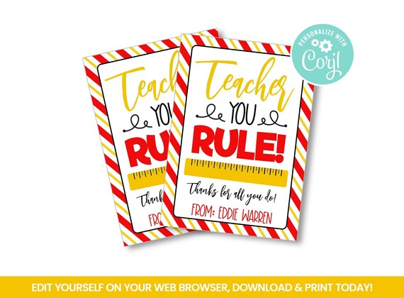 EDITABLE Teacher Appreciation Gift Tag, Boss Worker Staff Corporate ...