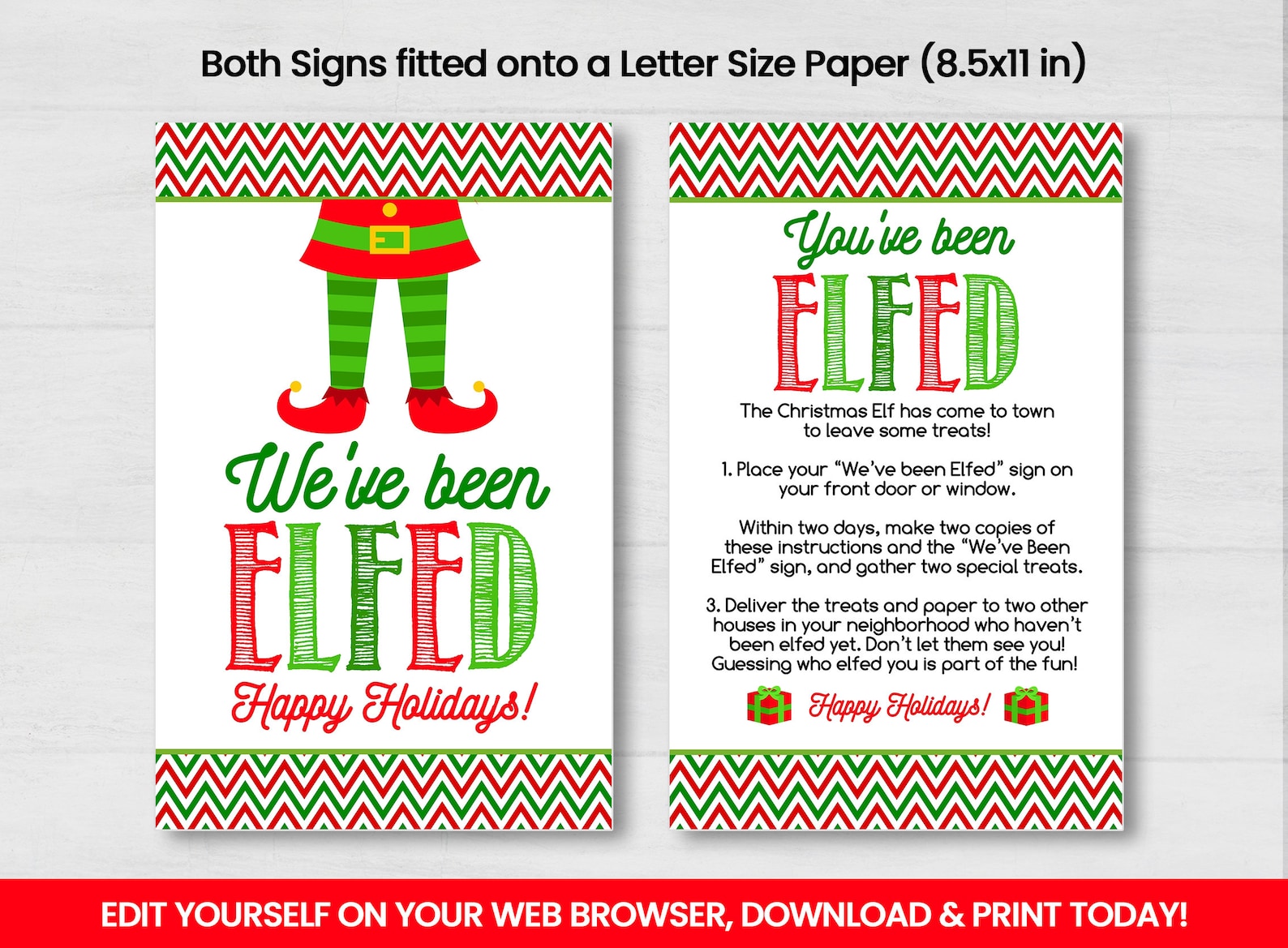 EDITABLE We've Been Elfed Sign You've Been Elfed | Etsy