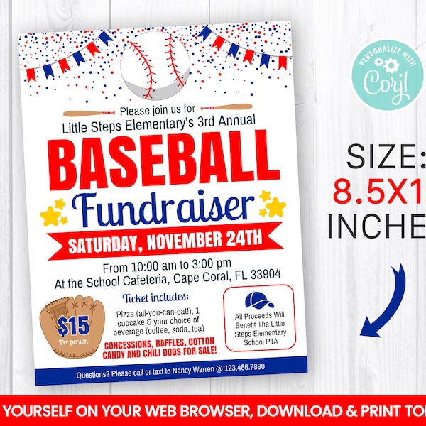 Baseball Fundraiser Calendar - Etsy