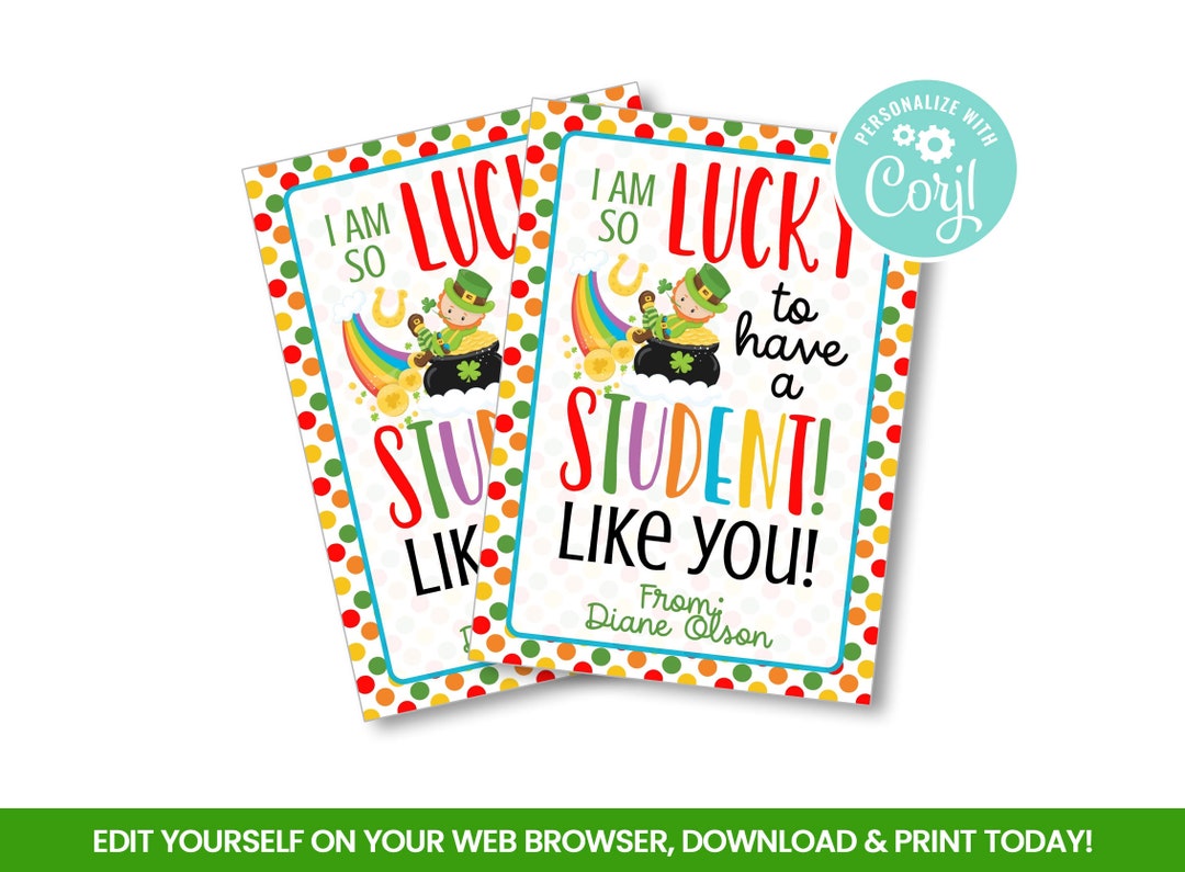 EDITABLE St. Patrick's Day Printable Gift Tags, Lucky Treat Tags Ideas ...