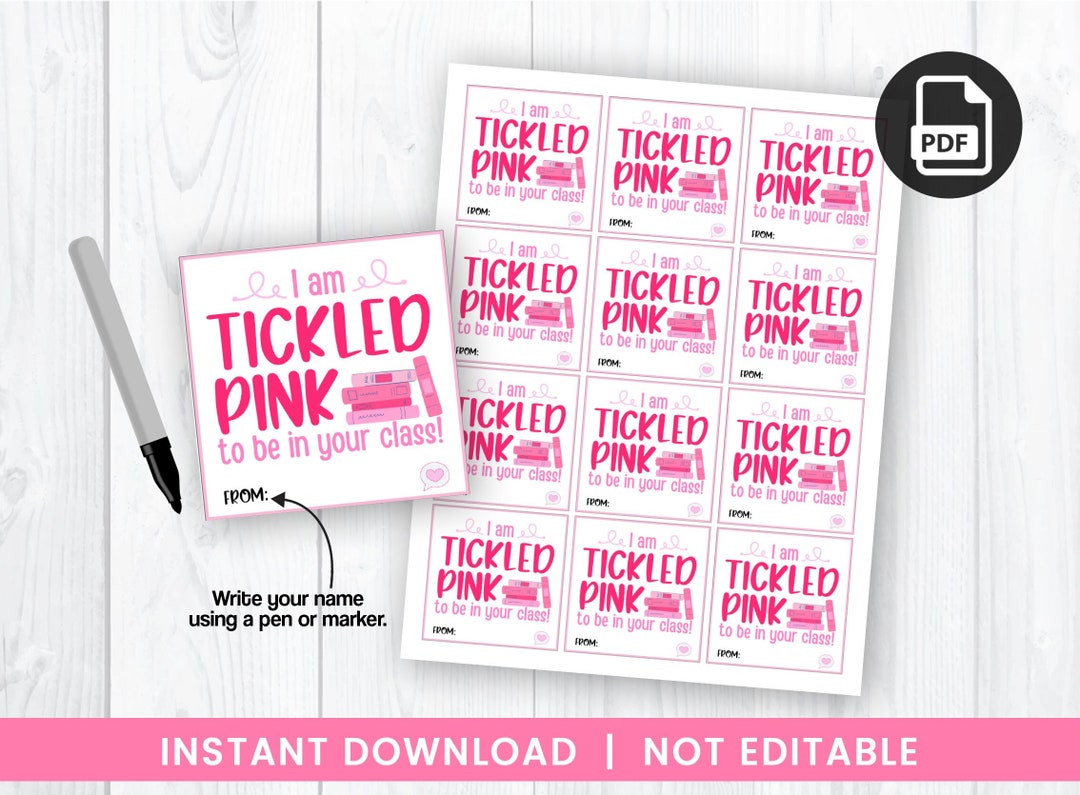 Back to School Gift Tags Tickled Pink Design Ideas Printable PDF ...