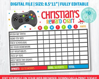 Video Game Chore Chart - Etsy