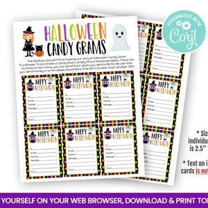 EDITABLE Halloween Candy Grams Flyer School Pto Pta Church - Etsy