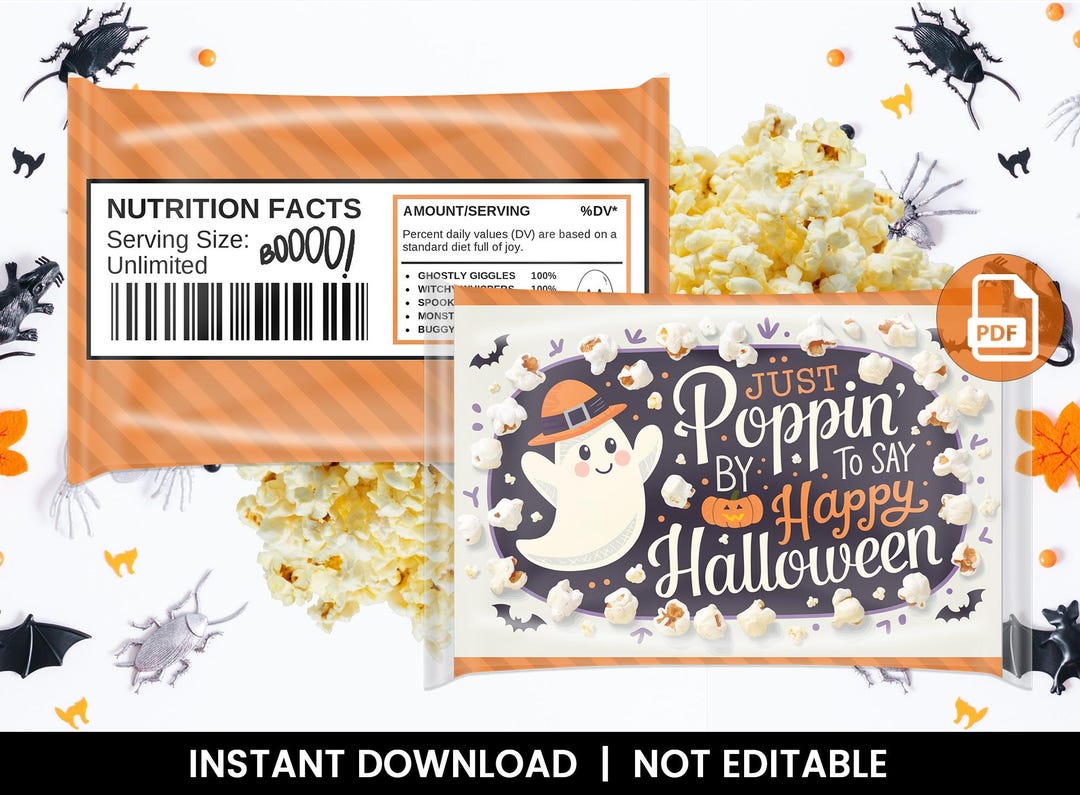 Happy Halloween Microwave Popcorn Wrapper, School Exchange Ideas ...