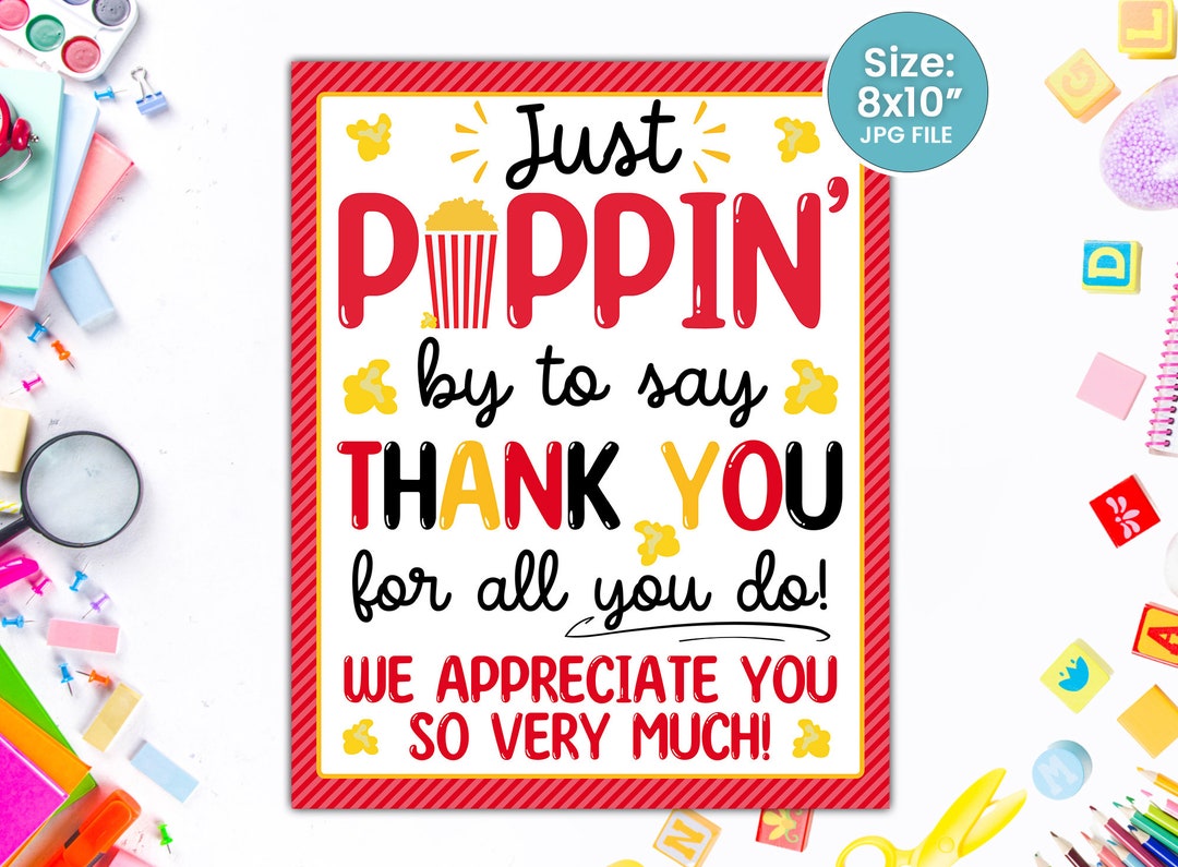 Popcorn Themed Teacher & Staff Appreciation Week Sign Snacks Table Idea ...