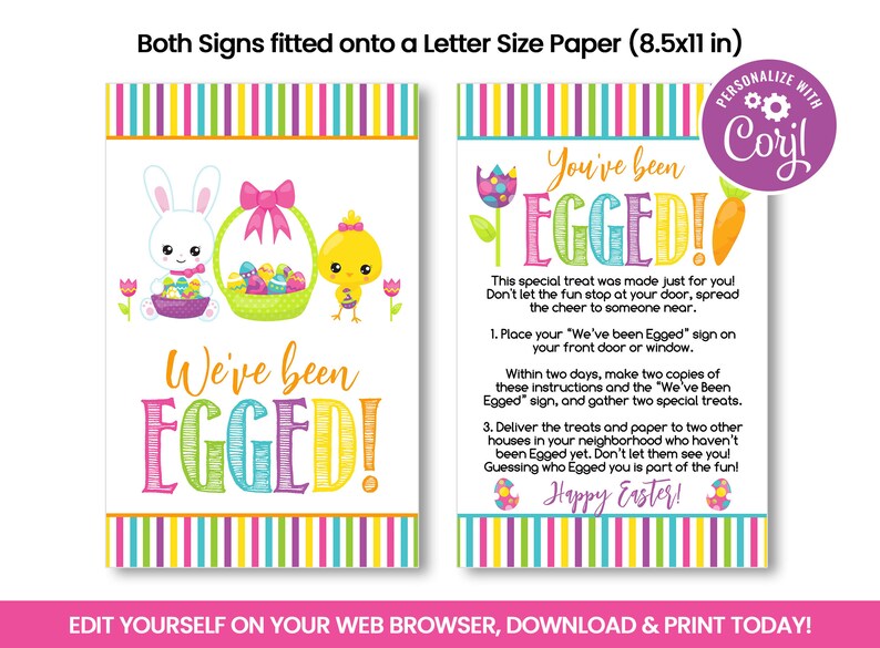 EDITABLE We've Been Egged Sign You've Been Egged - Etsy