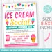 EDITABLE Ice Cream Social Fundraiser Flyer Template, Charity Non Profit ...