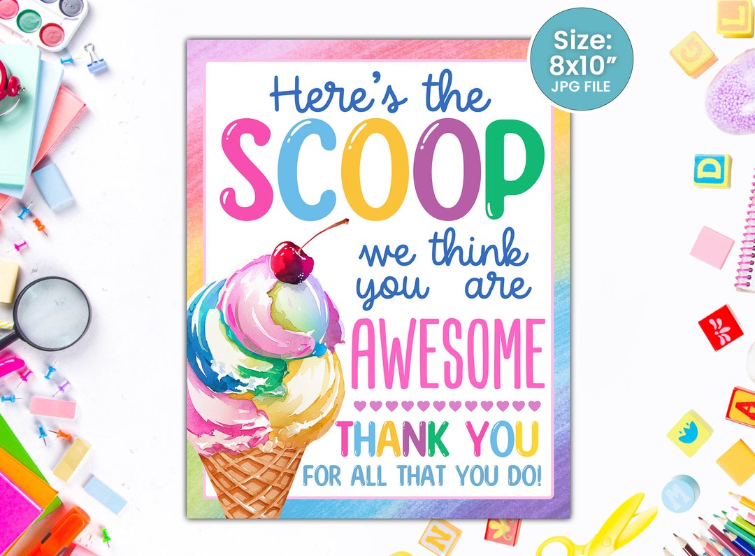 Snow Cone / Ice Cream Themed Teacher & Staff Appreciation Week Sign ...