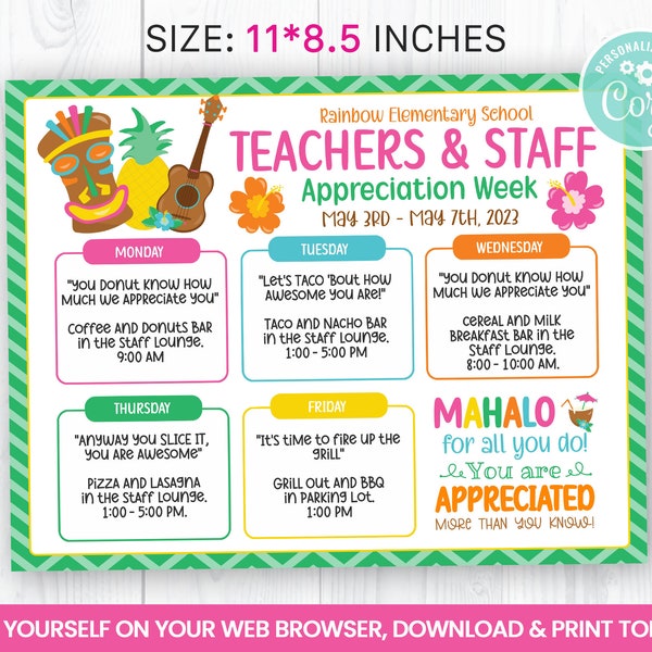 Hawaiian Teacher Calendar - Etsy