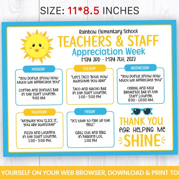 Teacher Appreciation Sunshine - Etsy