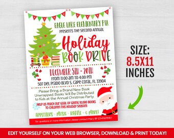 EDITABLE Holiday Wreath Flyer Template Charity Non Profit | Etsy