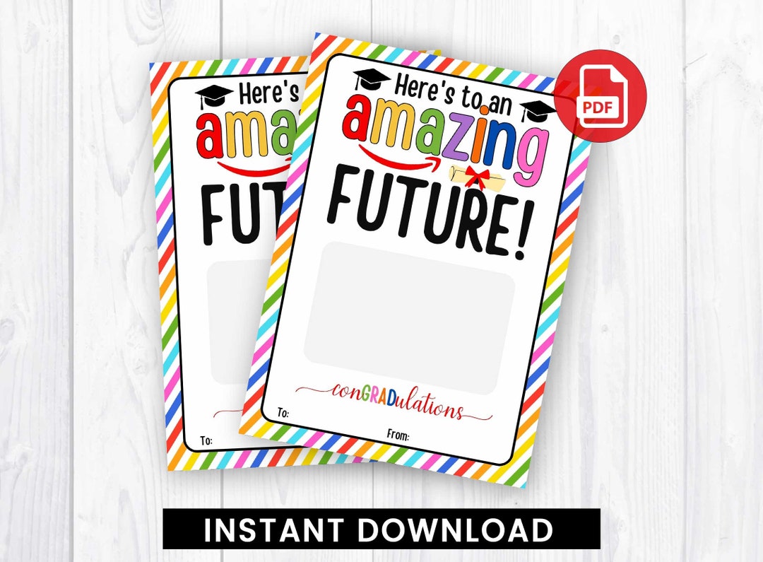 Printable Graduation Gift Card Holder. Personalize With Your Favorite ...