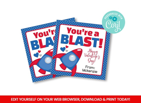 EDITABLE You're a Blast Square Tags, Space, Rocket Treat Tags Ideas ...