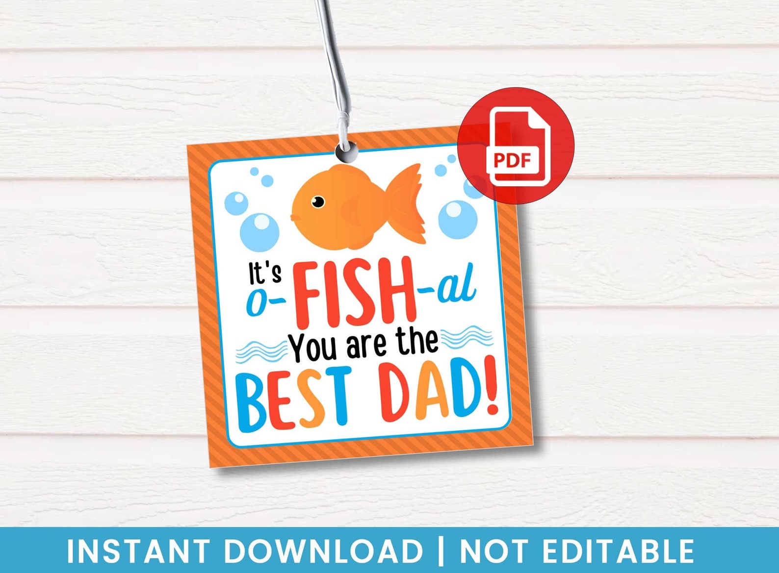 Printable Fishing Themed Gift Tags, DIY Father's Day Treat Tags, Dad ...