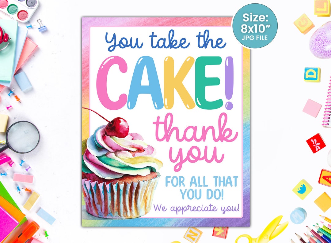 Cupcake Themed Teacher & Staff Appreciation Week Sign | Snacks Table ...