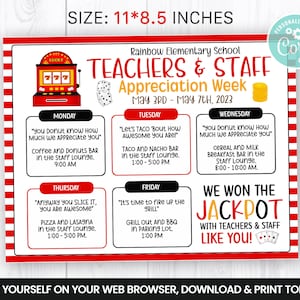 EDITABLE Casino Night Teacher Staff Appreciation Flyer, Jackpot ...
