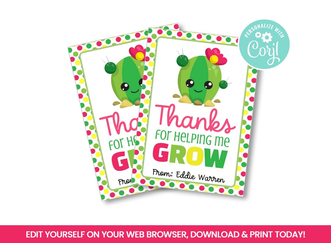 EDITABLE Teacher Appreciation Gift Tag, Boss Worker Staff Corporate ...