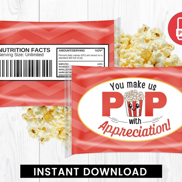 Teacher Appreciation Popcorn - Etsy