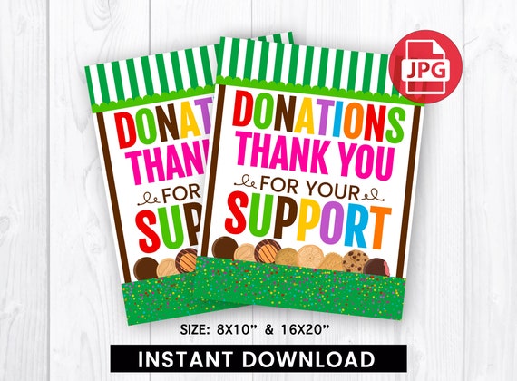 Donations Printable Sign, Scout Cookie Booth Flyer, Cookies For Sale ...