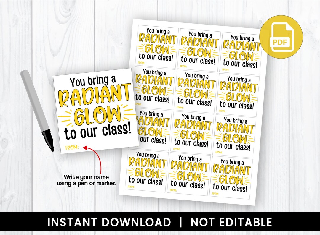 Back to School Gift Tags You Bring a Radiant Glow to Our - Etsy