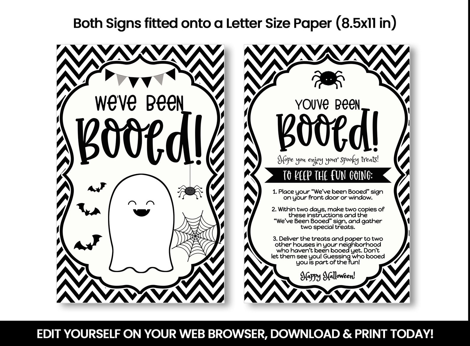 EDITABLE We've Been Booed Sign You've Been Booed - Etsy