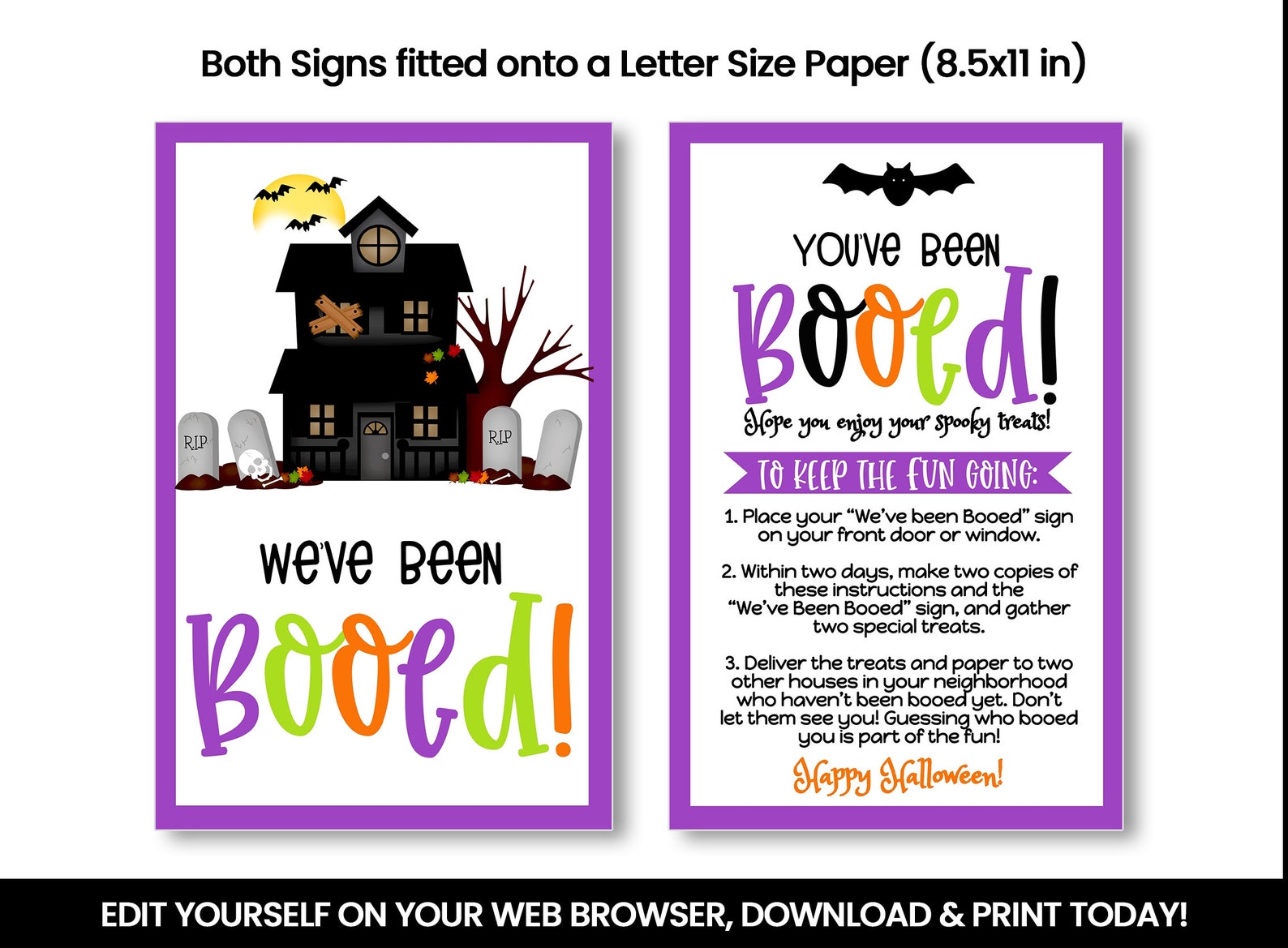 EDITABLE We've Been Booed Sign You've Been Booed - Etsy