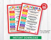 Teacher Survival Kit Card Teacher and Staff Appreciation - Etsy