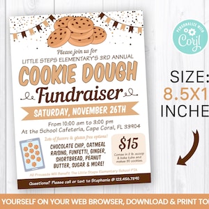 EDITABLE Cookie Dough Fundraiser Flyer Template, Charity Non Profit ...
