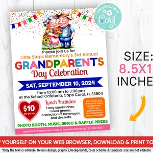 EDITABLE Grandparents Day Flyertemplate, Grandparents Celebration ...
