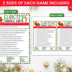 Christmas Riddles Game Fun Printable Holiday Activity for All Ages ...