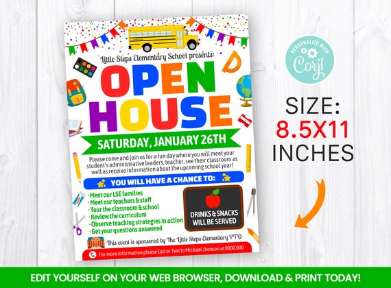 EDITABLE Open House FlyerTemplate, New School Year Poster, Meet the ...