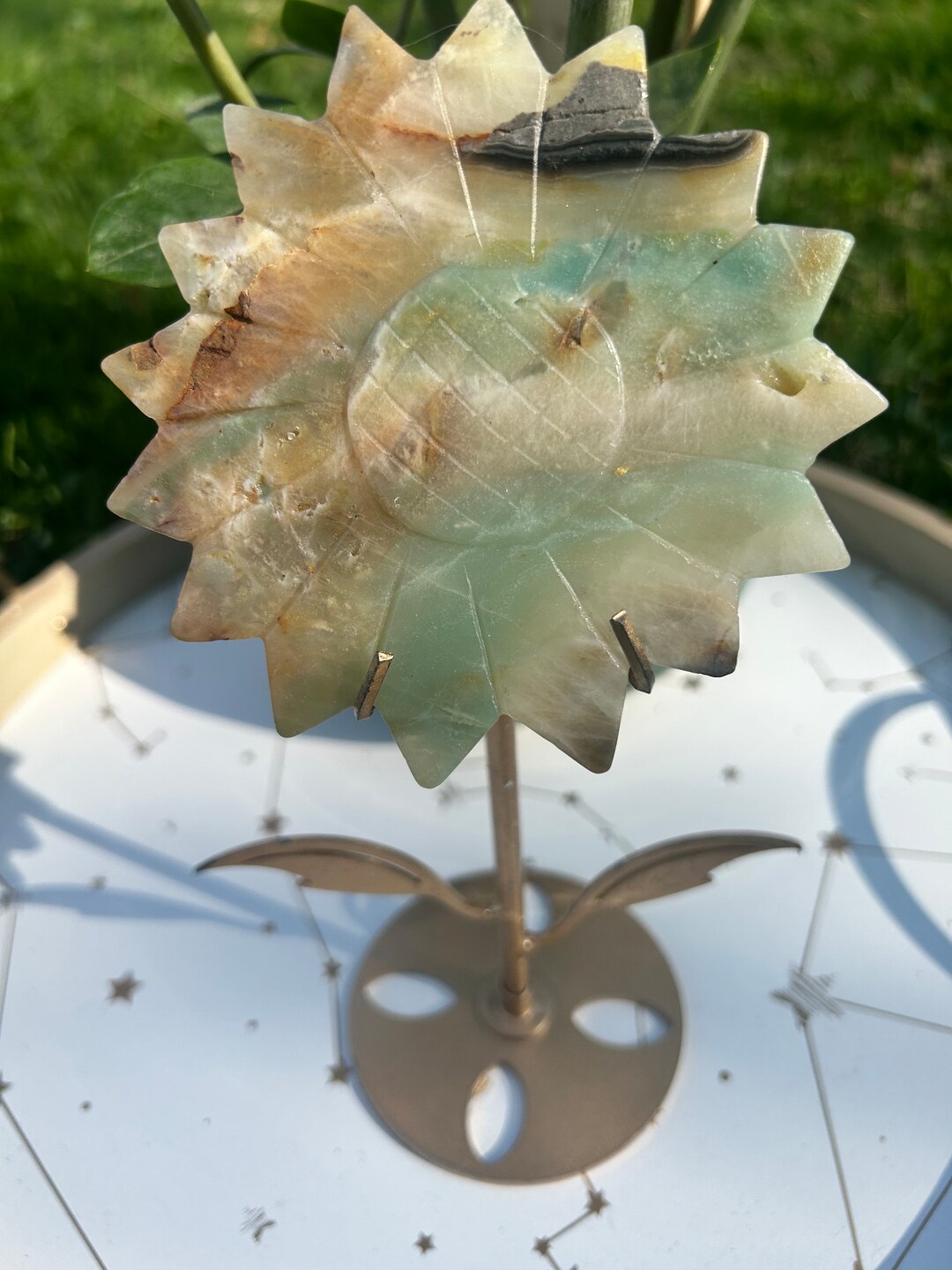 Caribbean Calcite Sunflower on Stand (~3oz) - Etsy