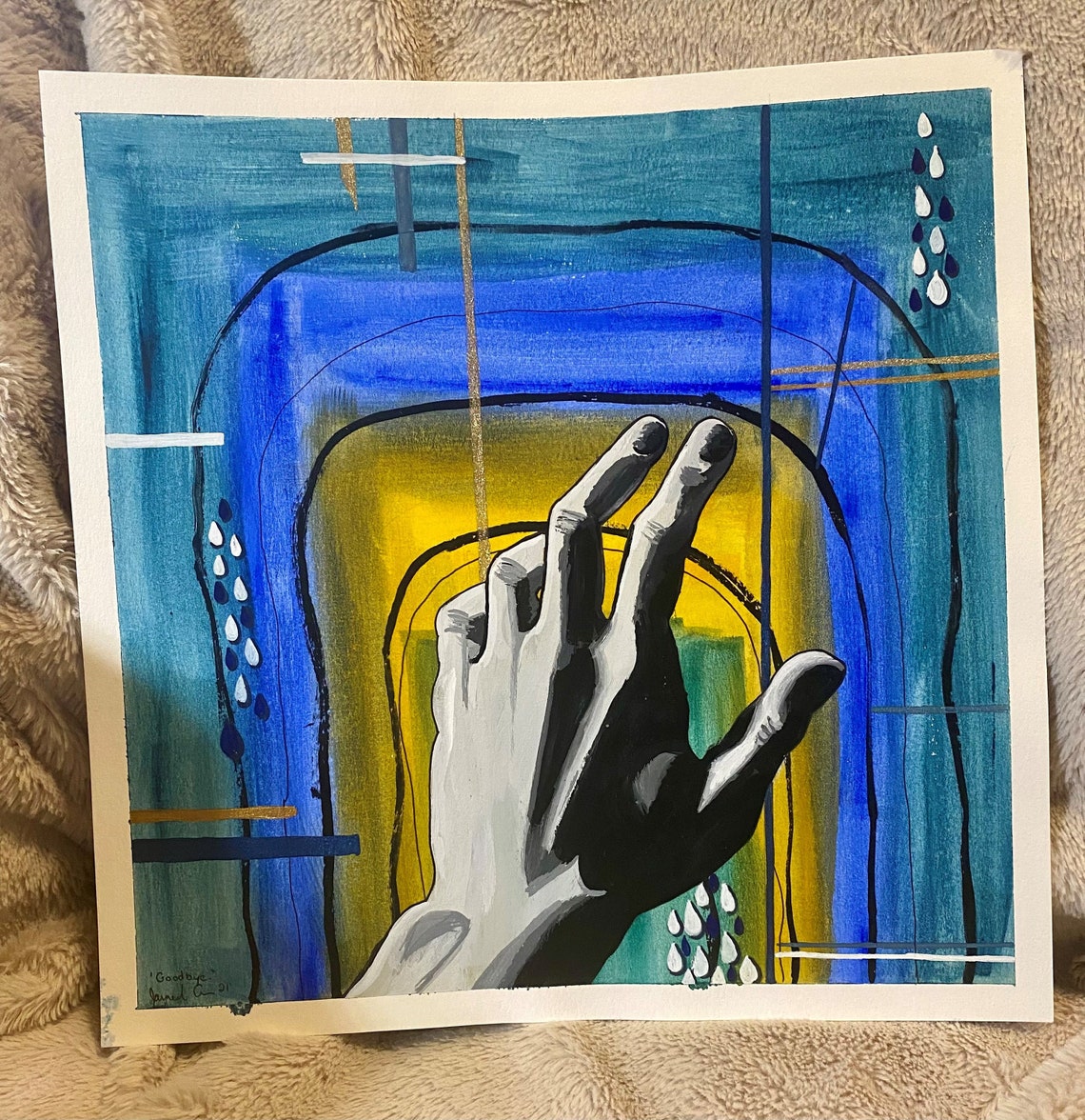 Goodbye 12"x12", Abstract, Sad, Wave, Modern - Etsy