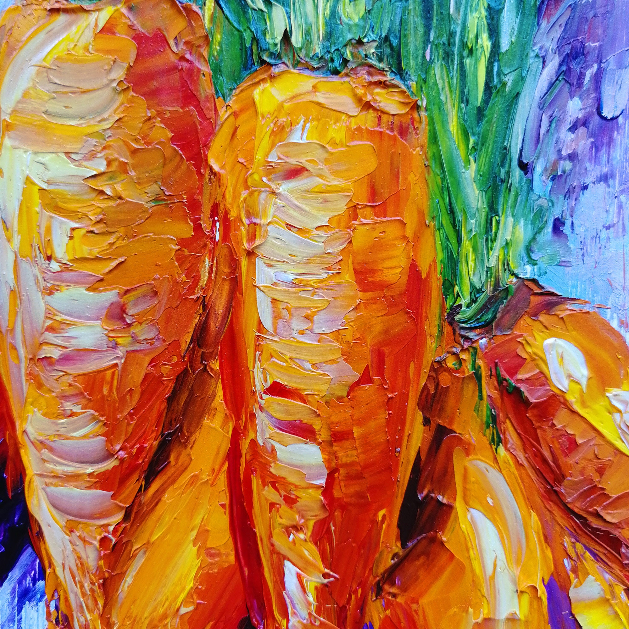 Carrot Painting Original Art Food Oil Painting Carrot Still | Etsy