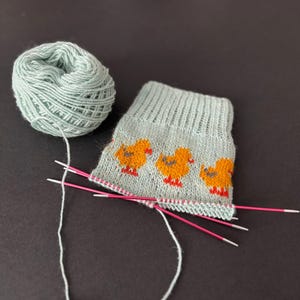 Yellow Ducks Socks Knitting Kit Including Yarn, Needles, Step by Step ...