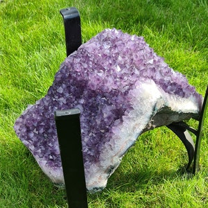 Amethyst Table With Glass Top Included Black Gold or Silver Stand - Etsy