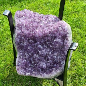 Amethyst Table With Glass Top Included Black Gold or Silver Stand - Etsy